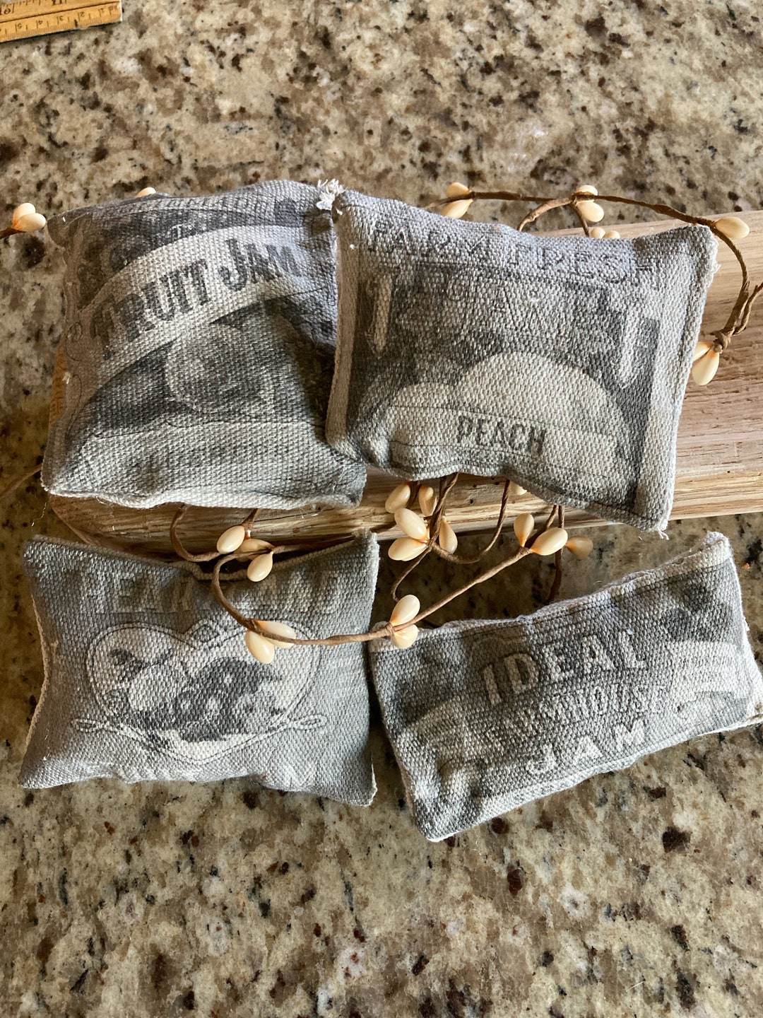 Mini Primitive Pillows Farmhouse Grain Sacks/ Mini Prim Pillows / Dough ...