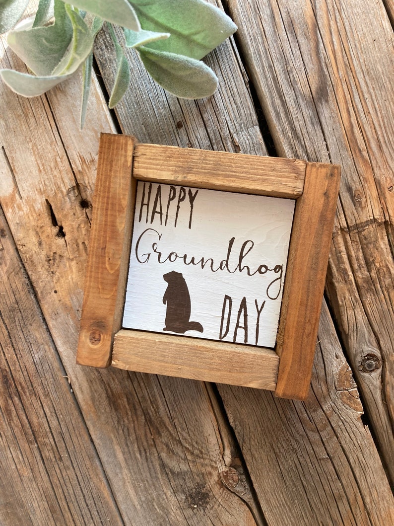 Happy Groundhogs Day Sign Tiered Tray Sign Farmhouse Sign/ - Etsy