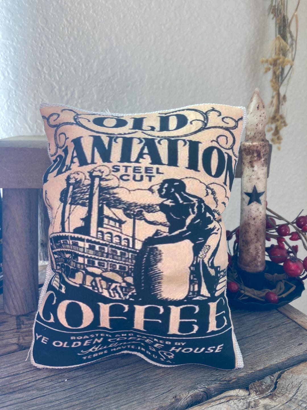 Primitive Old Plantation Coffee Mini Pillow/ Mini Prim Pillow / Dough ...