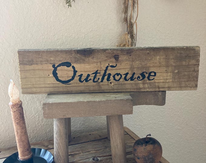 Primitive Outhouse Sign / Country Bathroom Sign Farmhouse Sign/ / Prim ...
