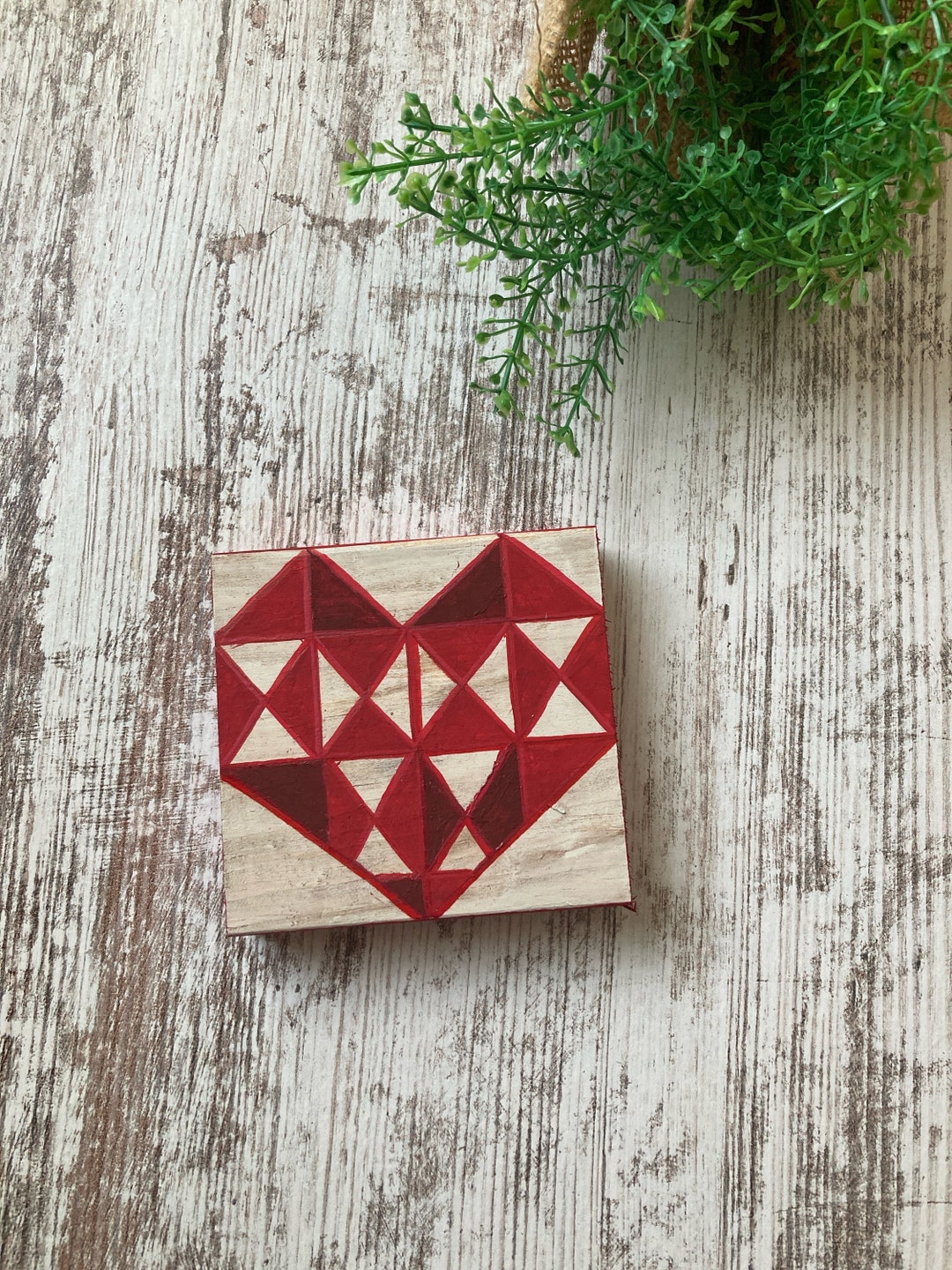 Valentines Day Barn Quilt Wood Block Mini / Tiered Tray Farmhouse Decor ...
