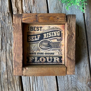 Vintage Tiered Tray Signs/ Primitive Sign/ Flour Sign/ Vintage Kitchen ...