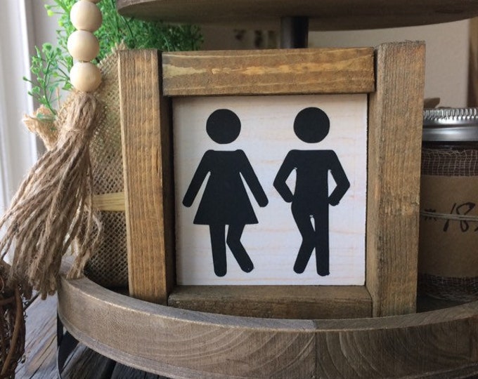 Bathroom Sign Farmhouse Sign/ Wood Signs / Farmhouse Bathroom - Etsy