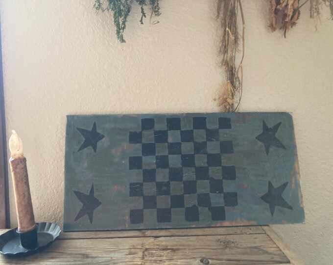 Primitive Checkerboard Sign/ Colonial Sign, Primitive Decor Rustic Sign ...