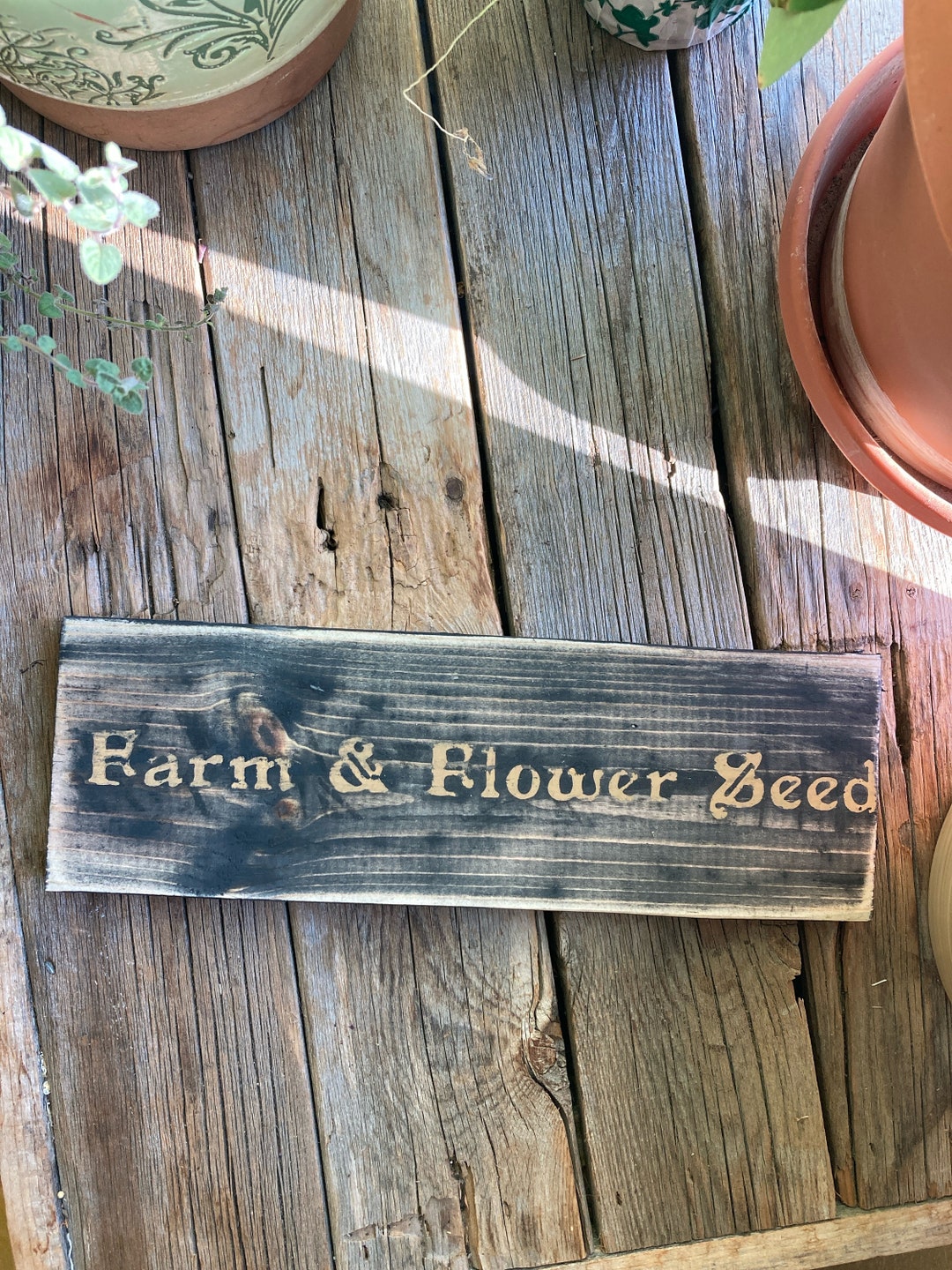 Primitive Spring Farm and Flower Seed Sign Vintage Decor, Primitive ...