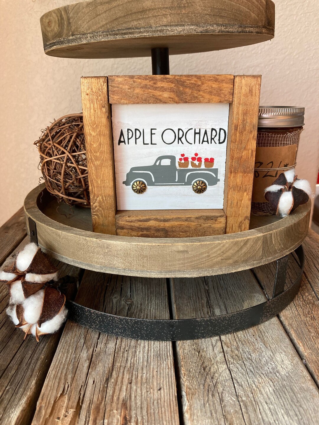 Apple Orchard Sign Farmhouse Sign/ Fall Tiered Tray Sign Wood Signs ...
