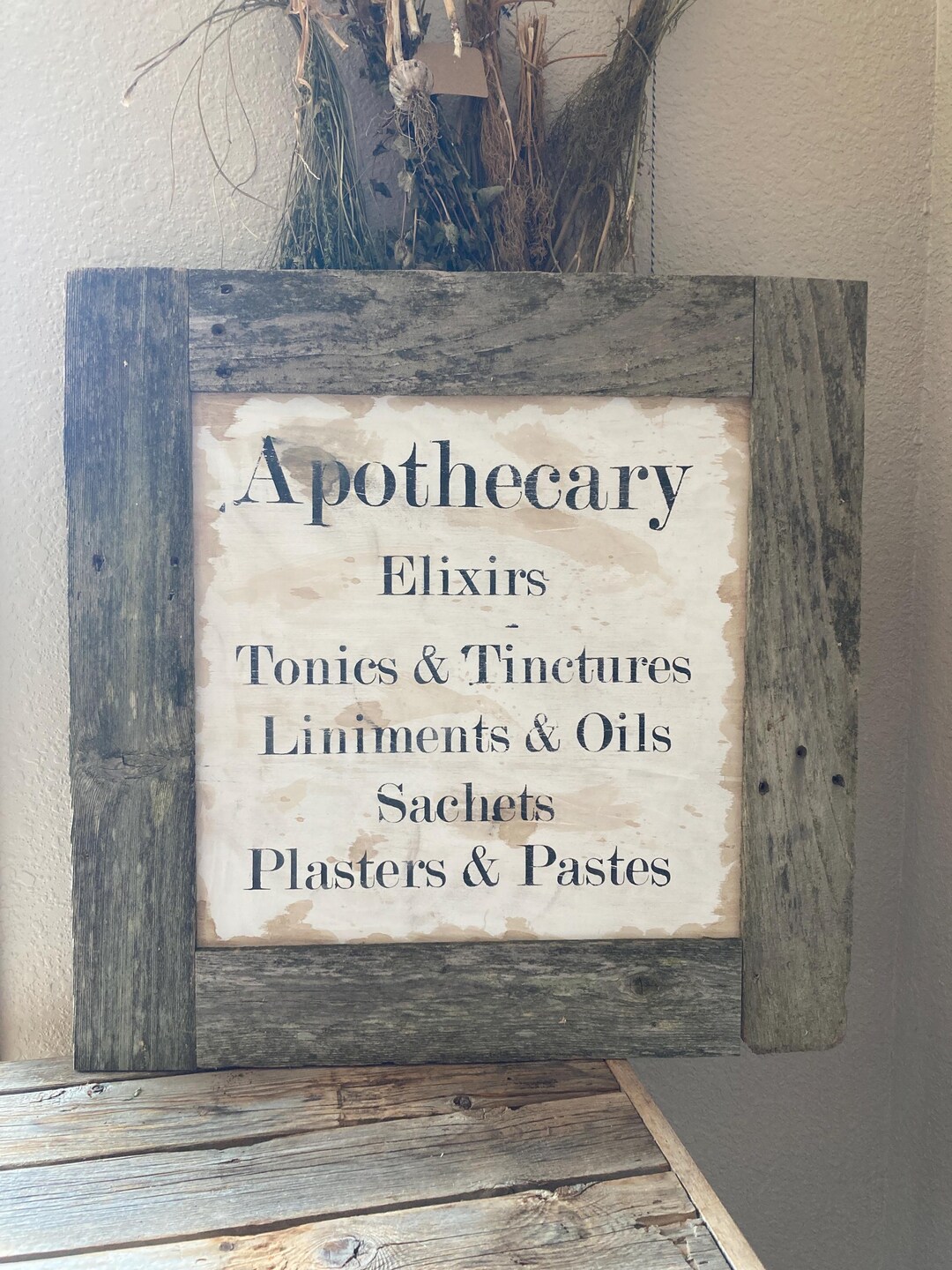 Primitive Apothecary Sign/ Colonial Sign Decor Rustic Sign/ Vintage ...