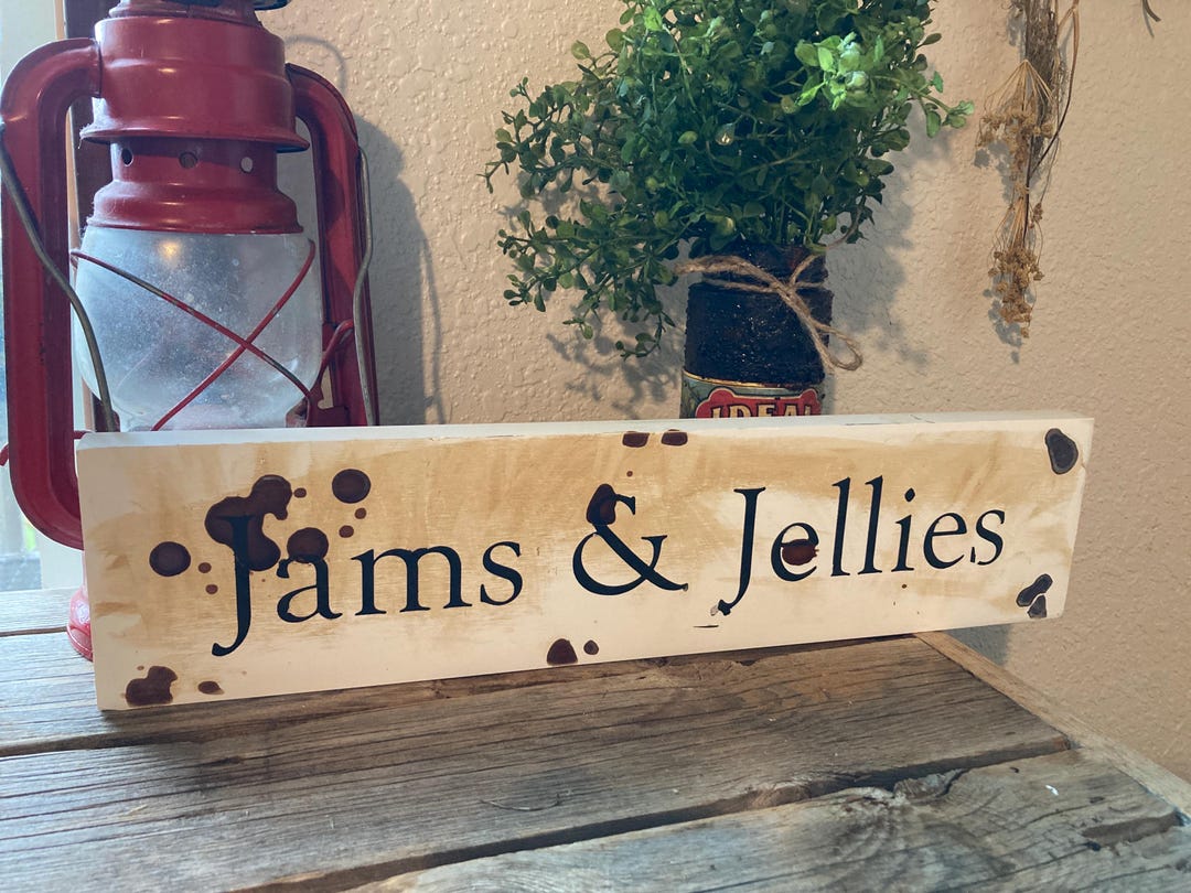 Jams and Jellies Sign Primitive Sign/ Farmstand Vintage Decor ...