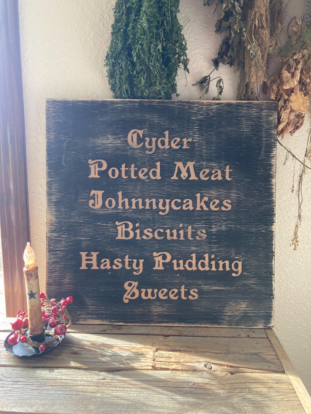 Primitive Tavern Sign/ Colonial Sign Decor Rustic Sign/ Vintage Dining ...