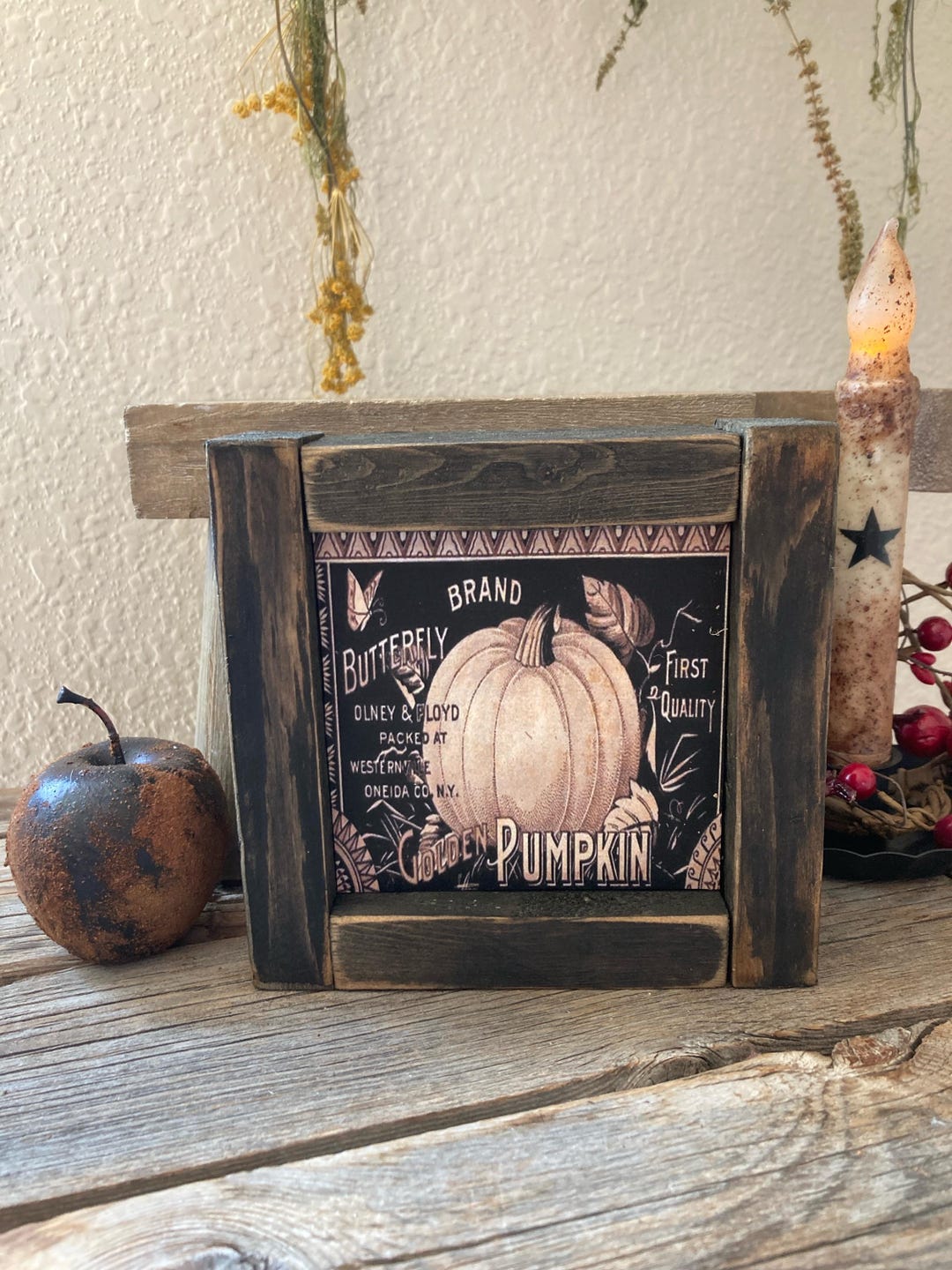 Primitive Pumpkin Sign Farmhouse Sign/ Fall Tiered Tray Sign Wood Signs ...