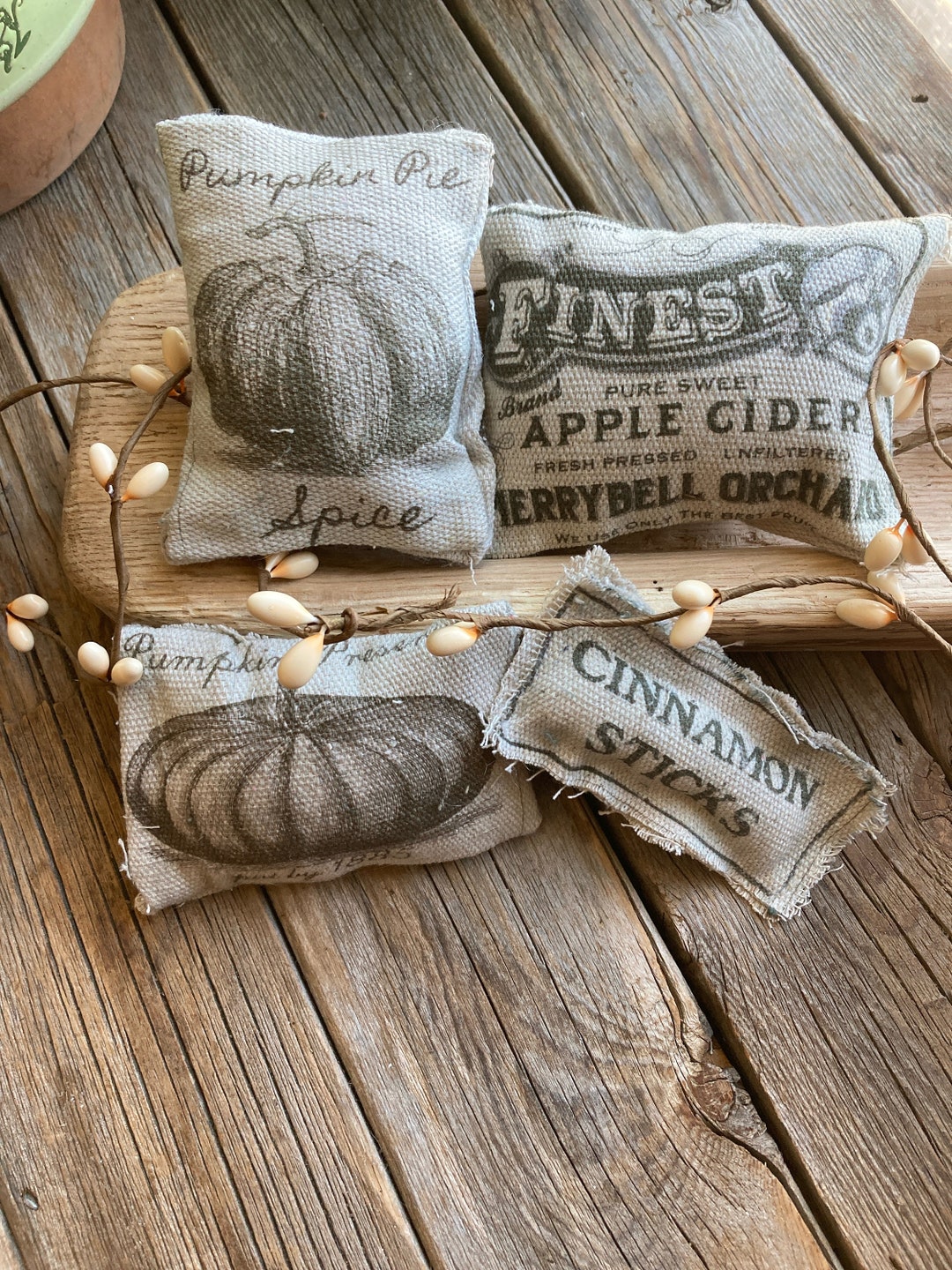 Mini Farmhouse Grain Sacks/ Mini Prim Pillows / Dough Bowl Filler ...