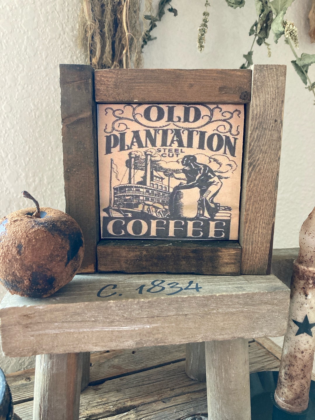 Primitive Coffee Sign/ Primitive Sign/ Primitive Kitchen Sign/ Vintage ...
