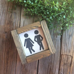 Bathroom Sign Farmhouse Sign/ Wood Signs / Farmhouse Bathroom Sign Mini ...