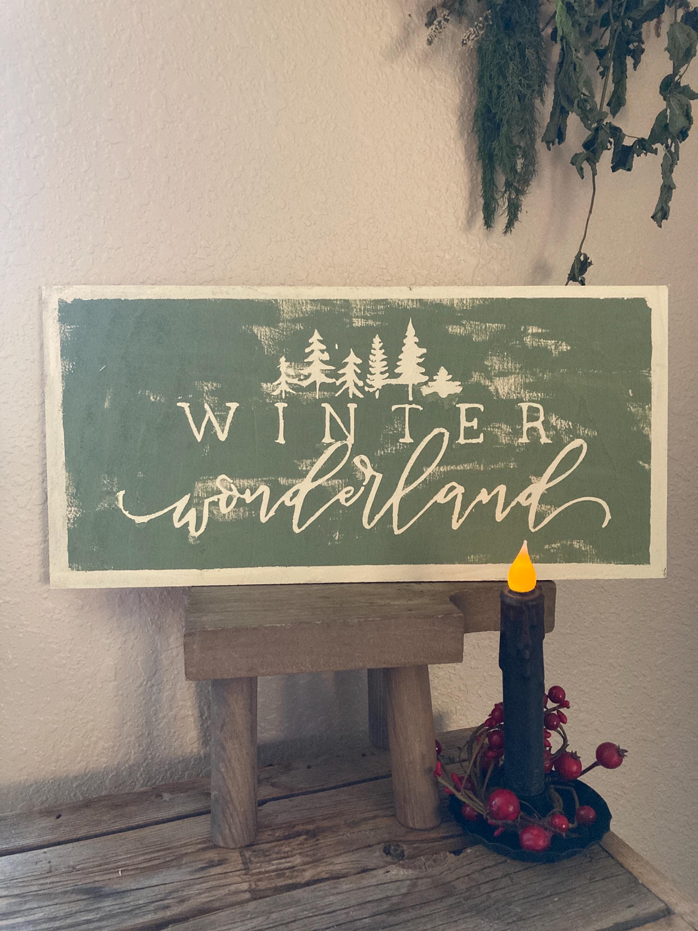 Winter Wonderland Sign Christmas Sign/ Primitive Christmas Sign Decor ...