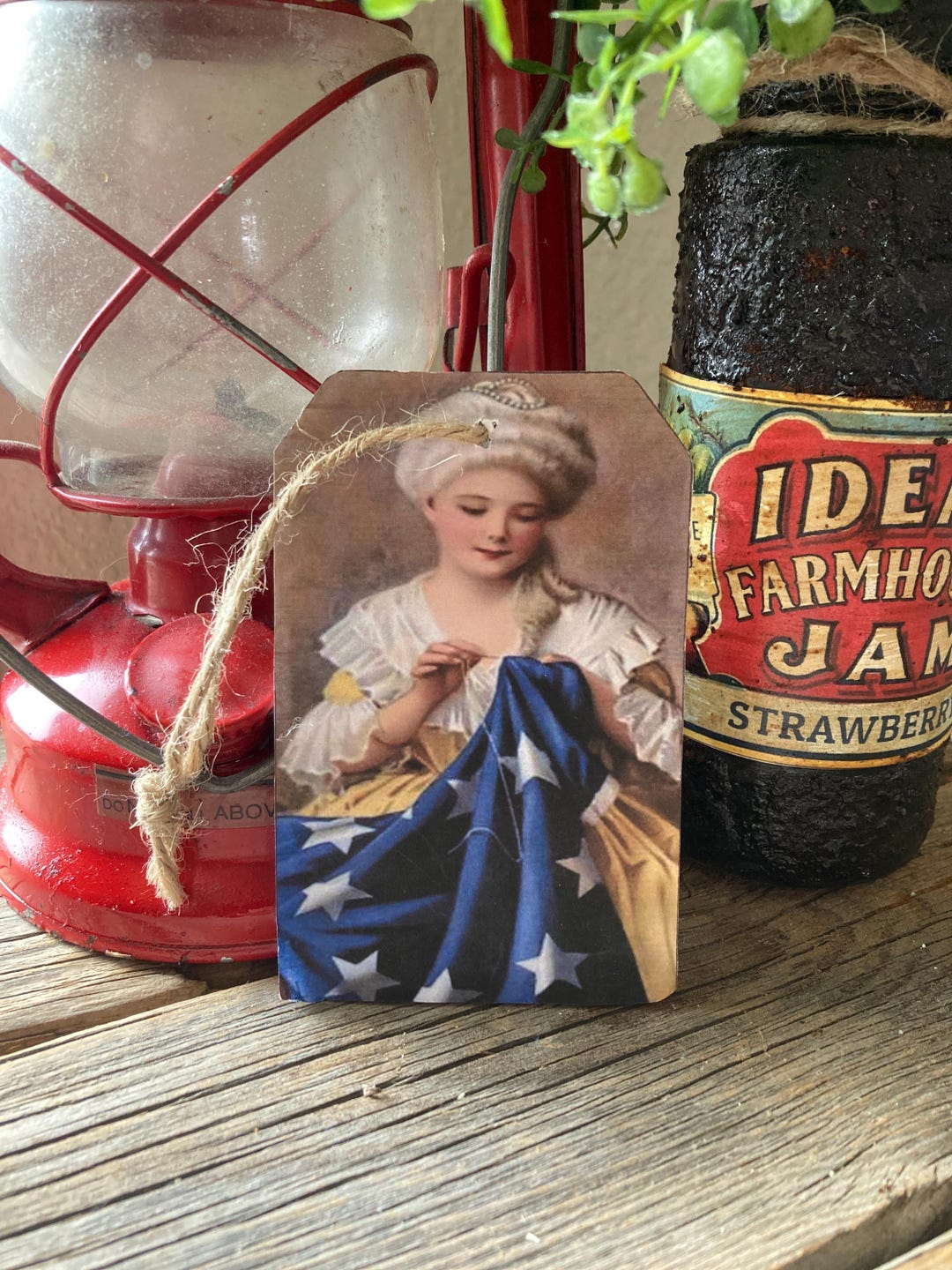 Colonial Betsey Ross Wood Tag Decor Farmhouse Decor Wood Tag Farmhouse ...