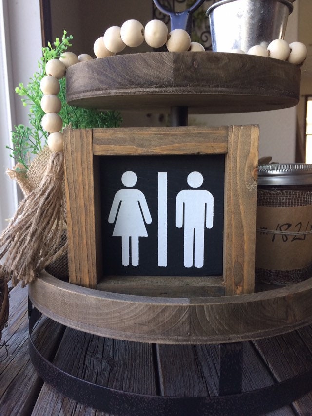 Bathroom Sign Farmhouse Sign/ Wood Signs / Farmhouse Bathroom - Etsy