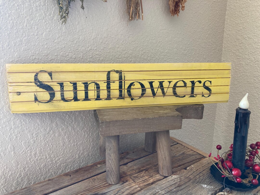 Primitive Shiplap Sunflower Sign Vintage Decor, Primitive Decor Rustic ...