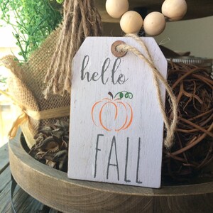 Hello Fall Wood Tag/ Farmhouse Sign Farmhouse Decor Wooden - Etsy