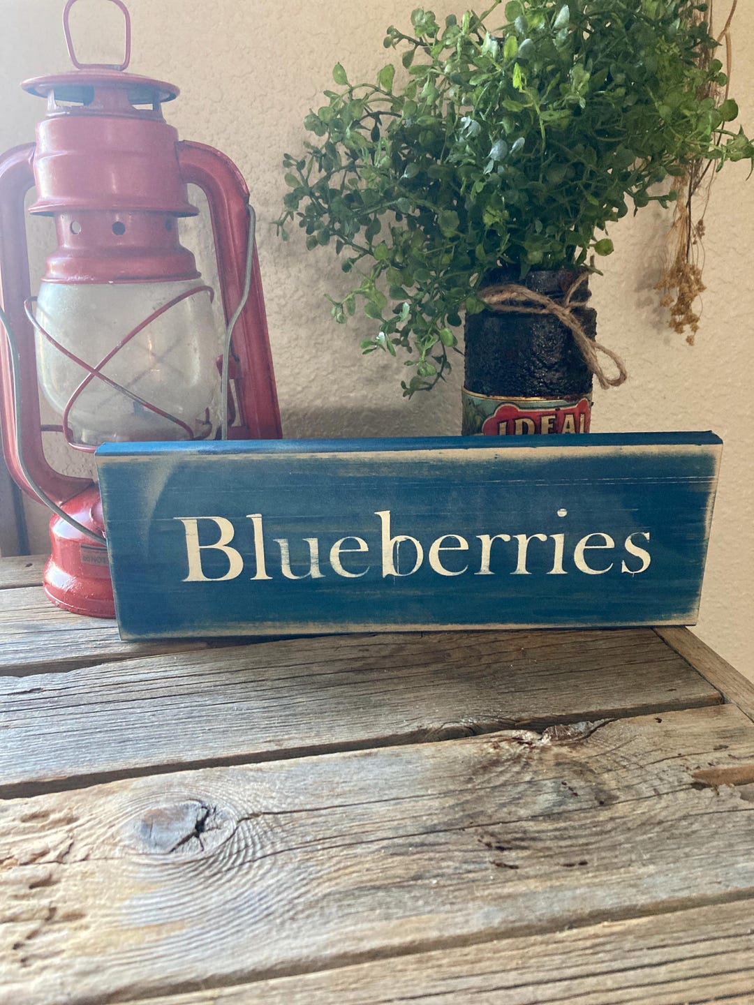 Blueberries Sign Vintage Decor, Primitive Decor Rustic Sign/ Vintage ...