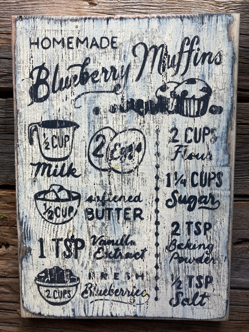 Blueberry Muffins Sign/ Farmhouse Signs/ Farmhouse Decor/ Farm Sign ...