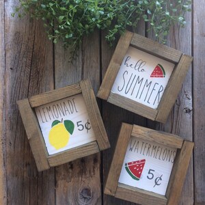 Summer Signs/ Lemonade Sign/ Watermelon Sign/ Hello Summer Sign ...