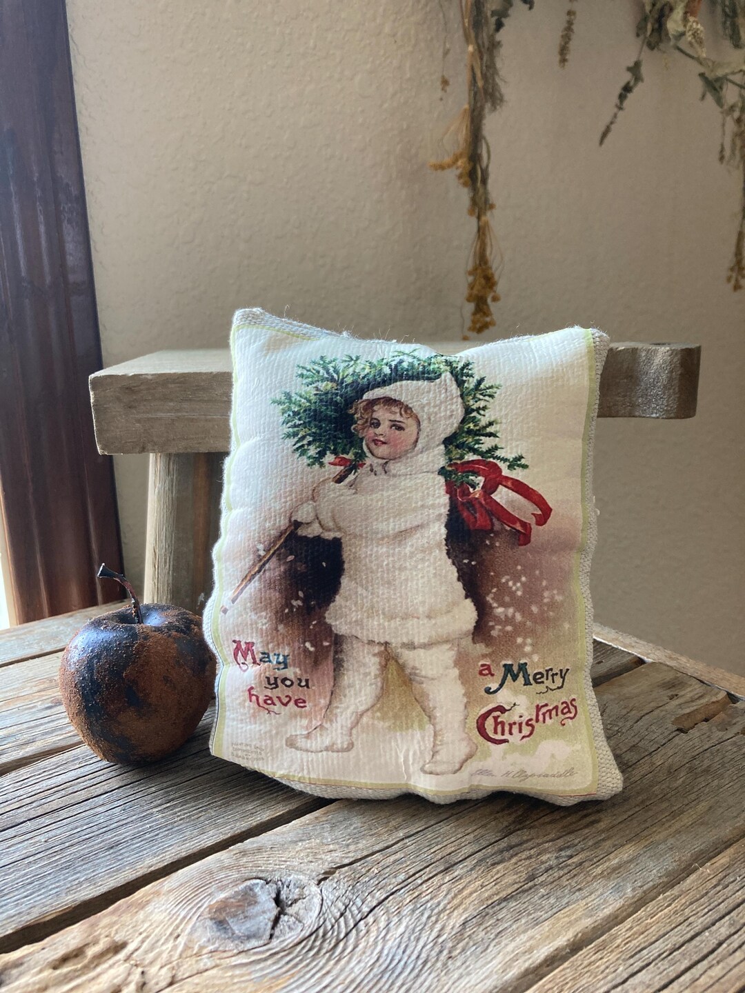 Primitive Christmas Pillow Mini Prim Pillow / Dough Bowl Filler ...