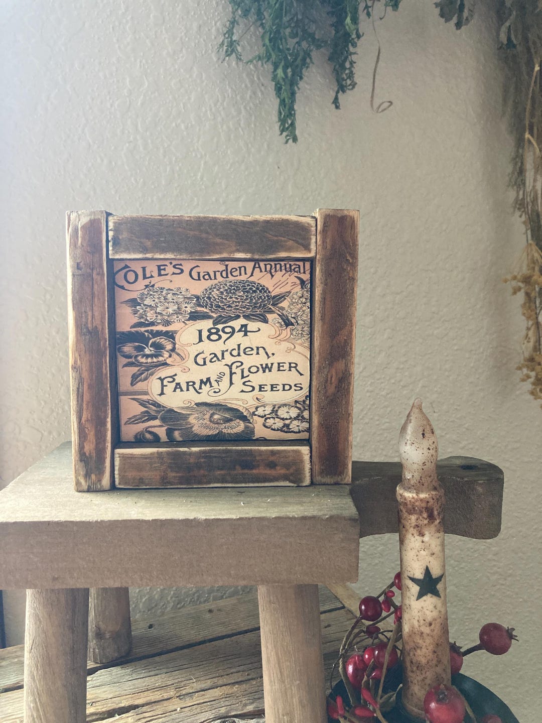 Primitive Farm and Flower Seeds Sign/ Spring Tiered Tray Sign ...