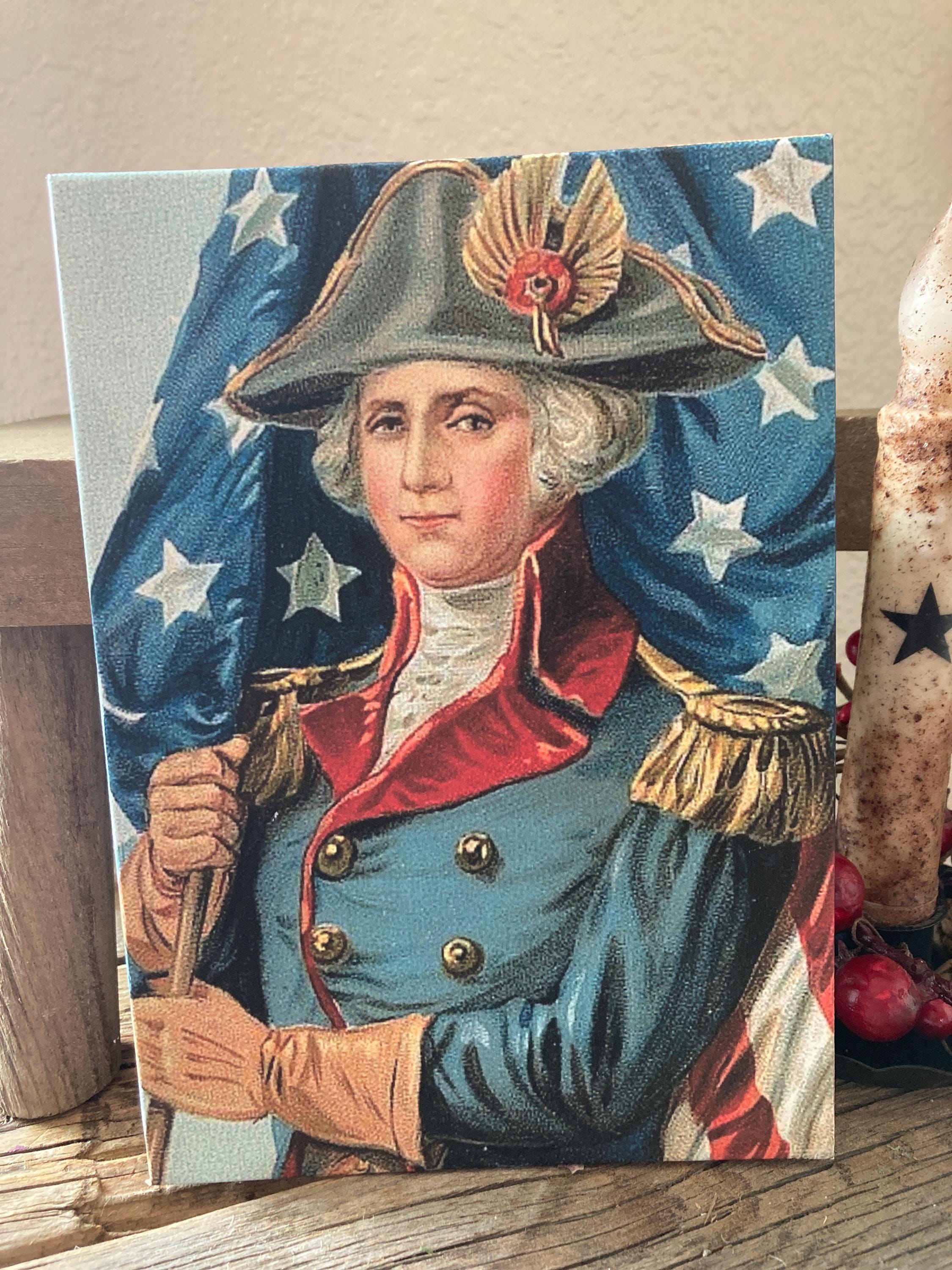 Primitive Patriotic George Washington Print on Canvas / Americana Decor ...