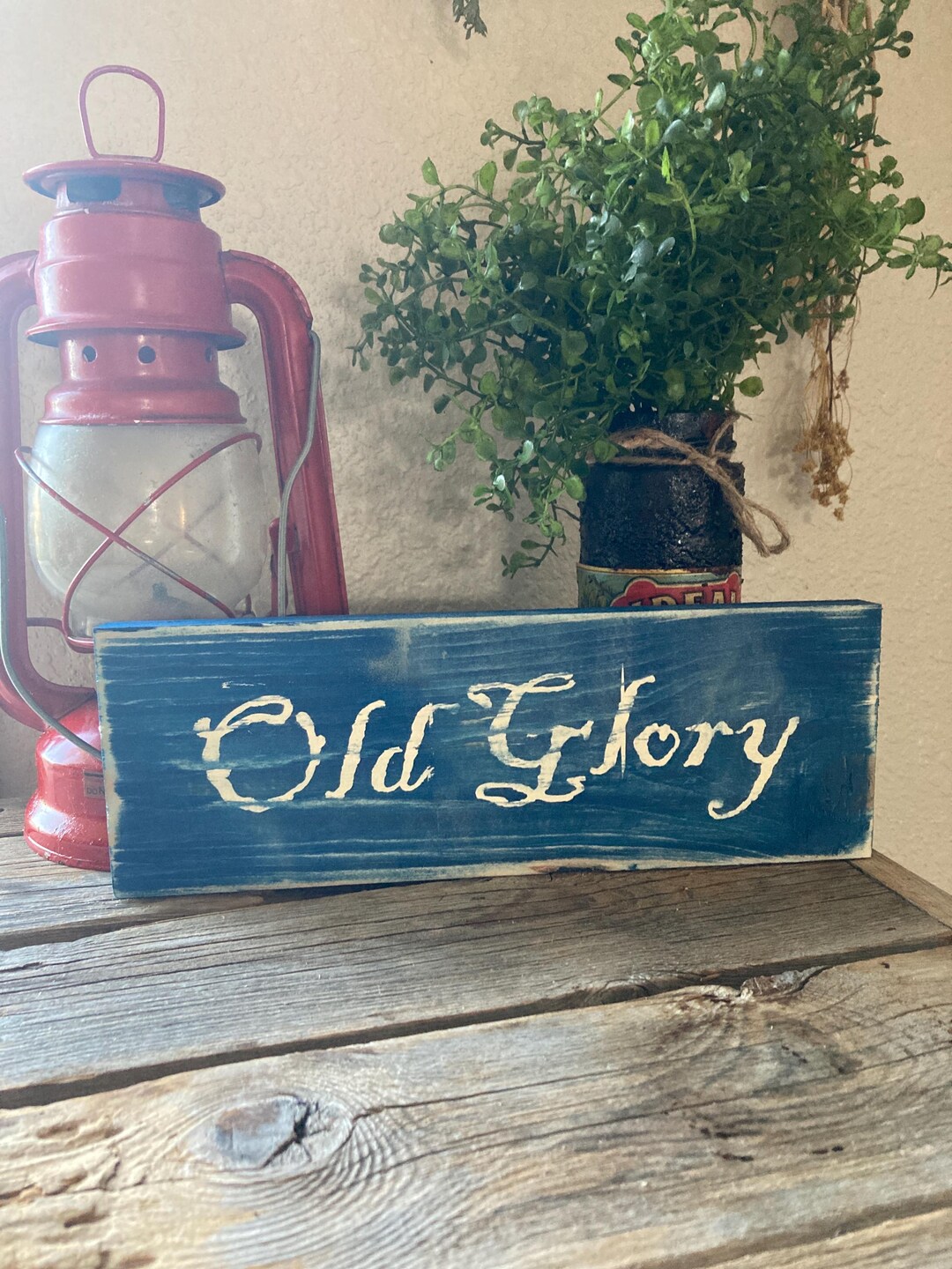 Primitive Old Glory Sign/ July 4 Decor/ USA Decor/ Colonial Decor ...