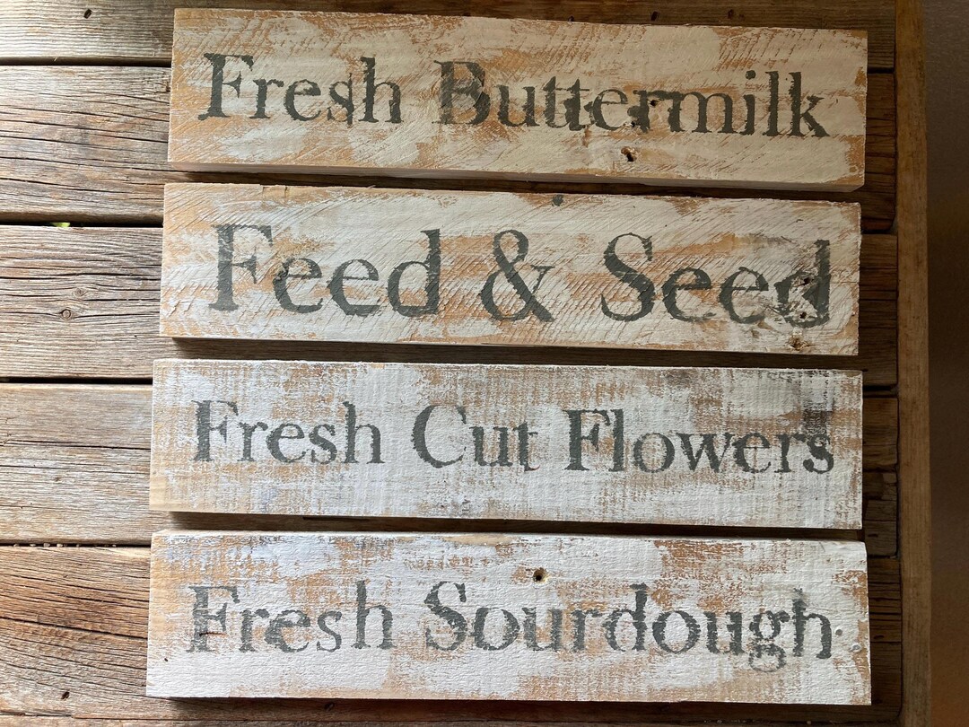 Fresh Buttermilk Sign / Fresh Flowers Sign Vintage Decor, Primitive ...