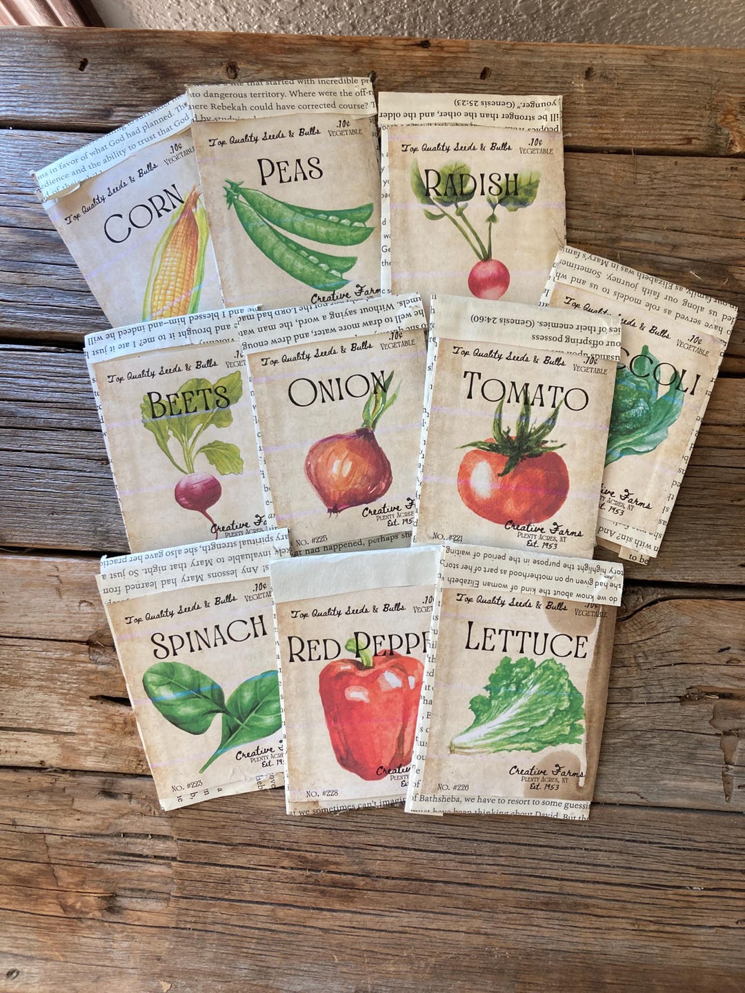 Faux Seed Packets / Mini Vintage Laundry Pillows / Farmhouse Dough Bowl ...