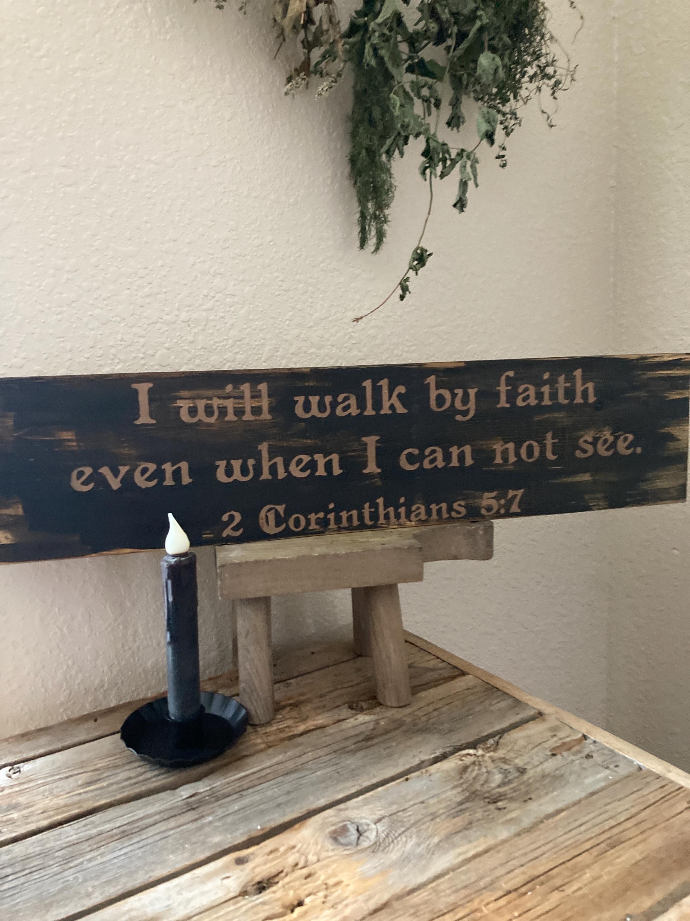 Walk by Faith Sign Scripture Sign Dining Room Sign-farmhouse Sign ...