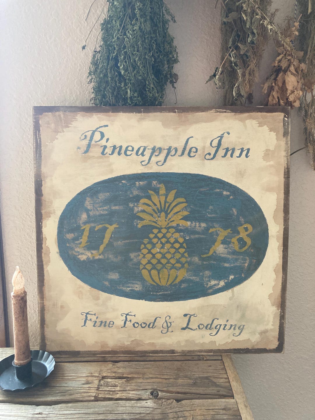 Primitive Tavern Sign/ Colonial Sign Inn Sign / Pineapple Inn Sign ...