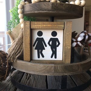 Bathroom Sign Farmhouse Sign/ Wood Signs / Farmhouse Bathroom Sign Mini ...