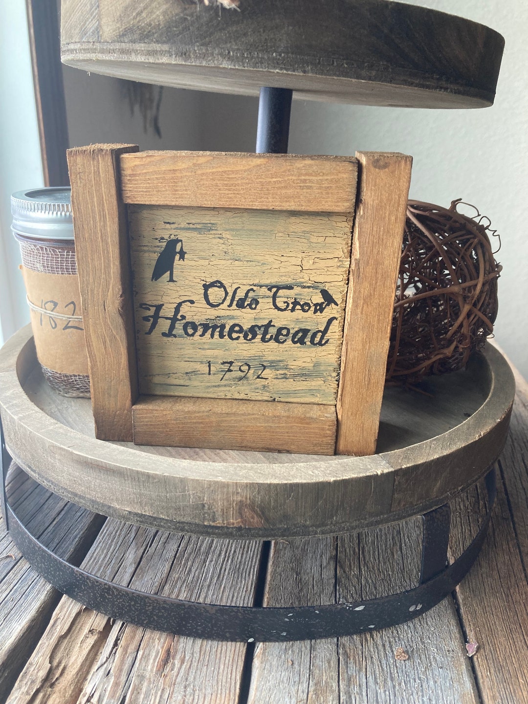 Olde Crow Homestead Tiered Tray Signs/ Primitive Sign/ Crow Sign ...
