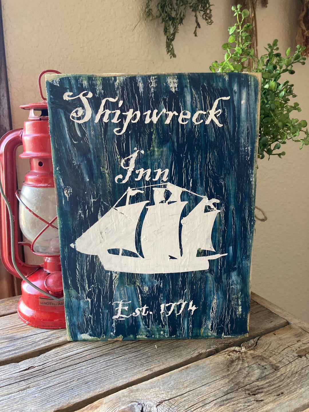 Shipwreck Inn Primitive Sign/ Colonial Tavern Sig Vintage Decor ...