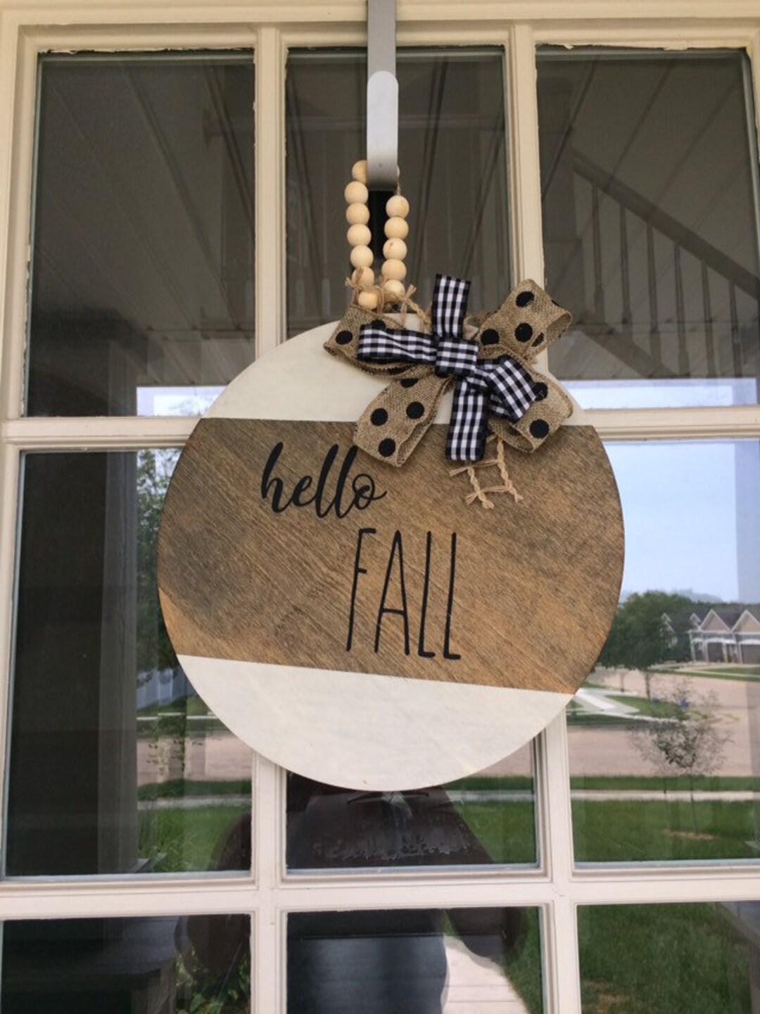 Hello Fall Door Hanger / Fall Front Door Sign/ Farmhouse Door - Etsy