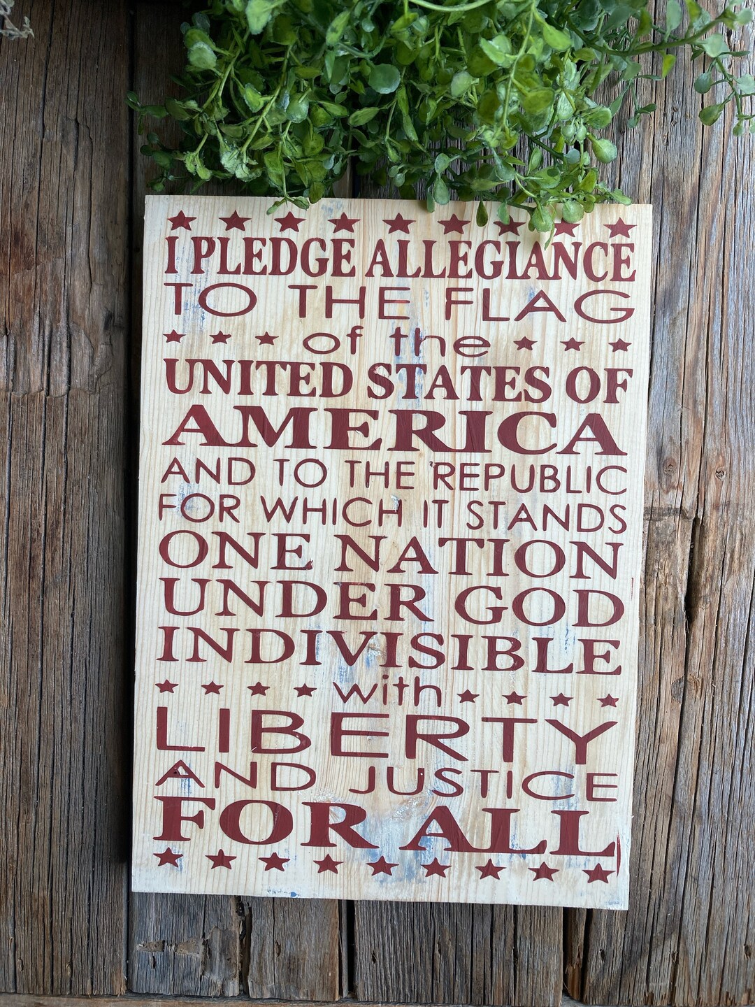 Pledge of Allegiance Sign/ July 4 Decor/ USA Decor - Etsy