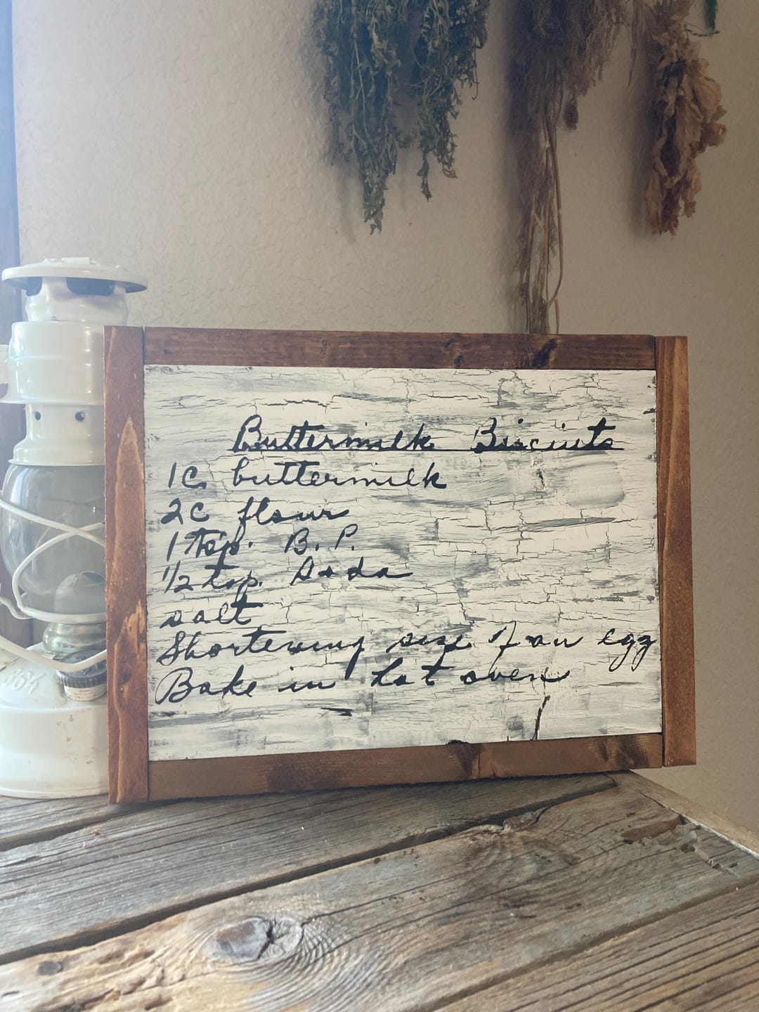 Handwritten Recipe Buttermilk Biscuits Sign / Primitive Sign/ Farmhouse ...