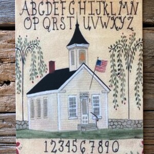 Primitive Sampler With Alphabet and Church Print on Canvas / Primitives ...