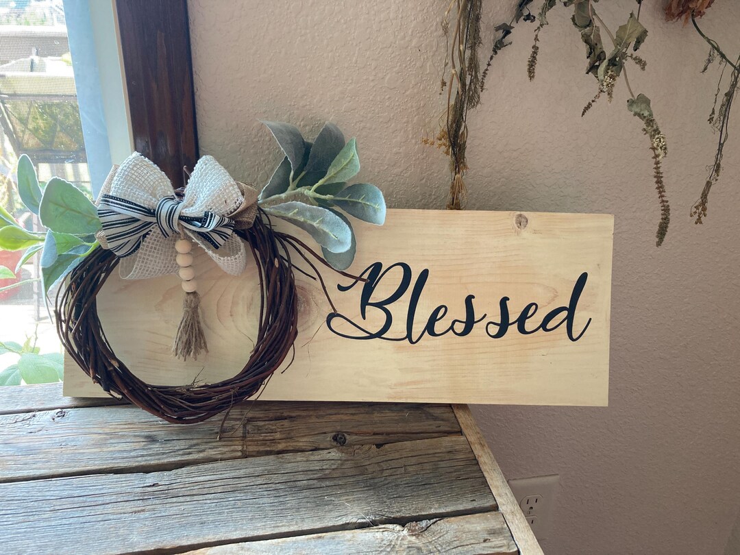 Blessed Sign- Large 20x7 Farmhouse Sign/ Farmhouse Decor/ Living Room ...