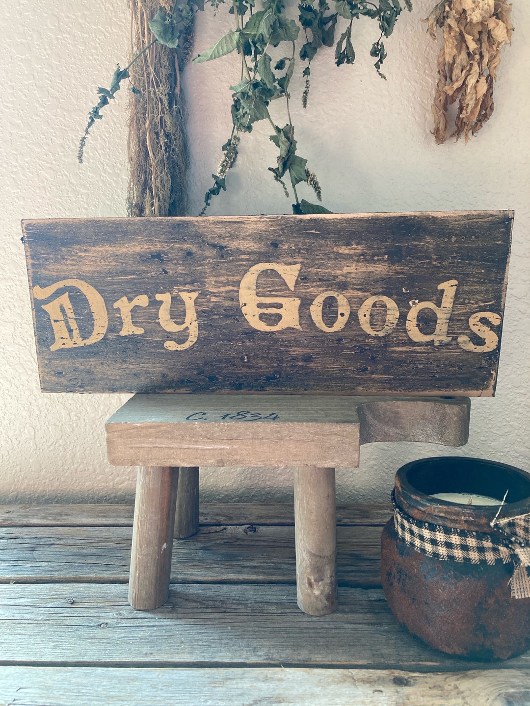 Dry Goods Sign Vintage Decor, Primitive Decor Rustic Sign/ Vintage ...