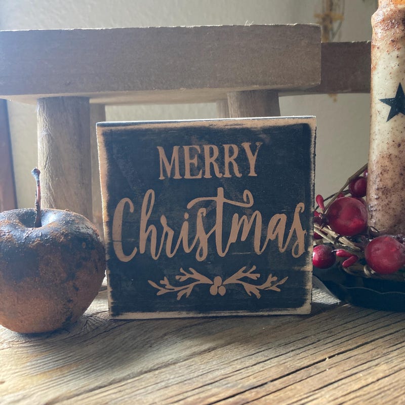 Christmas Wood Block Sign - Etsy