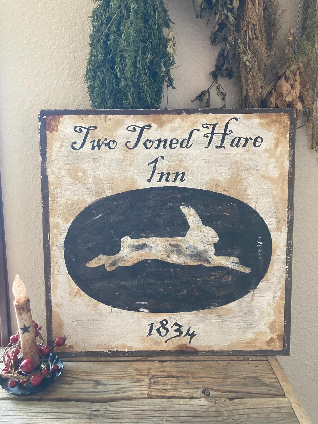 Primitive Tavern Sign/ Colonial Sign Decor Rustic Sign/ Vintage Dining ...