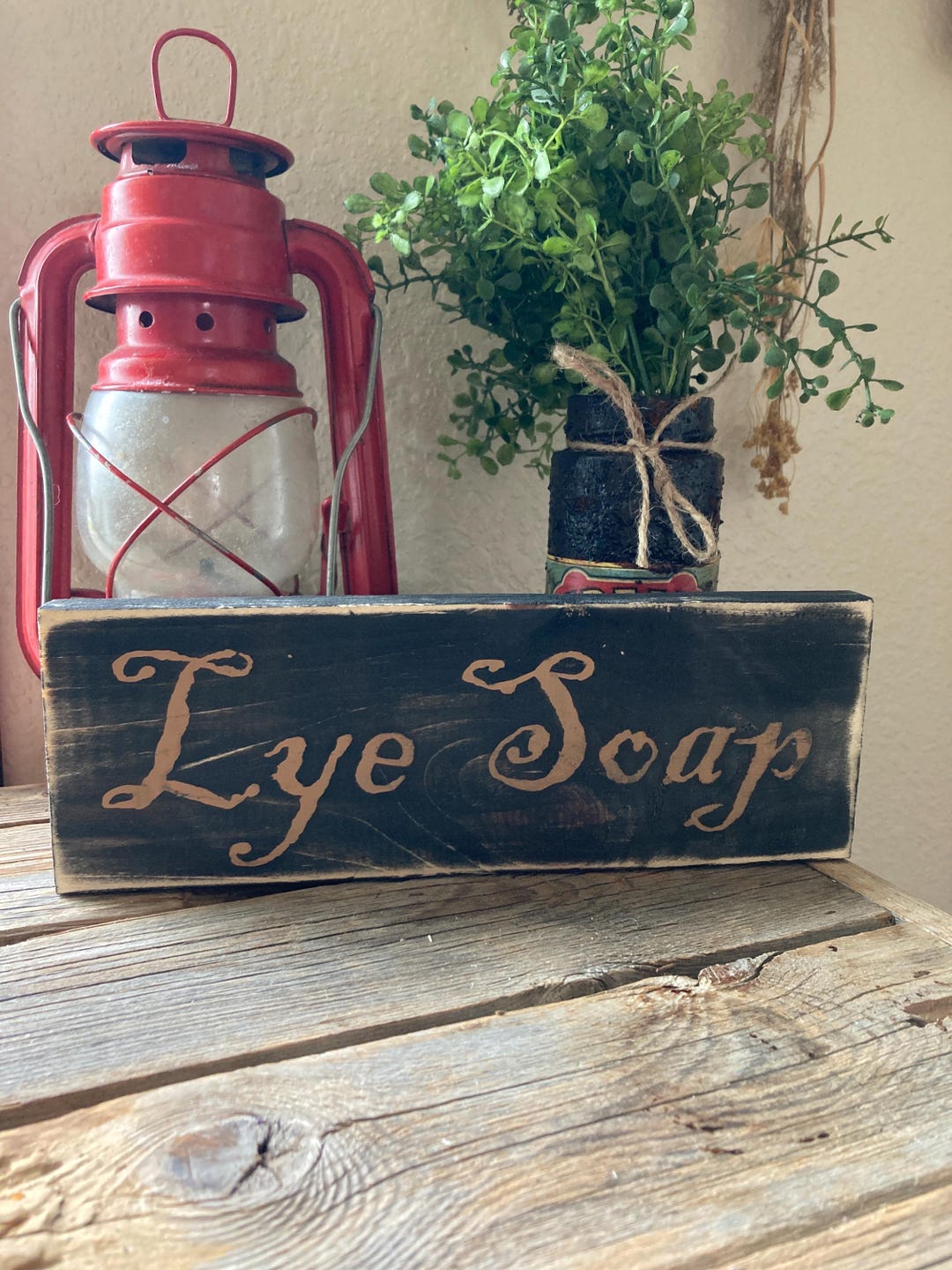 Lye Soap Sign- Primitive Decor Vintage Decor, Rustic Sign/ Vintage ...
