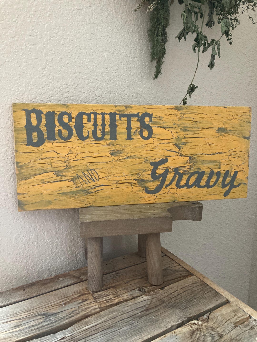 Rustic Biscuits and Gravy Sign/ Vintage Decor, Primitive Decor Rustic ...