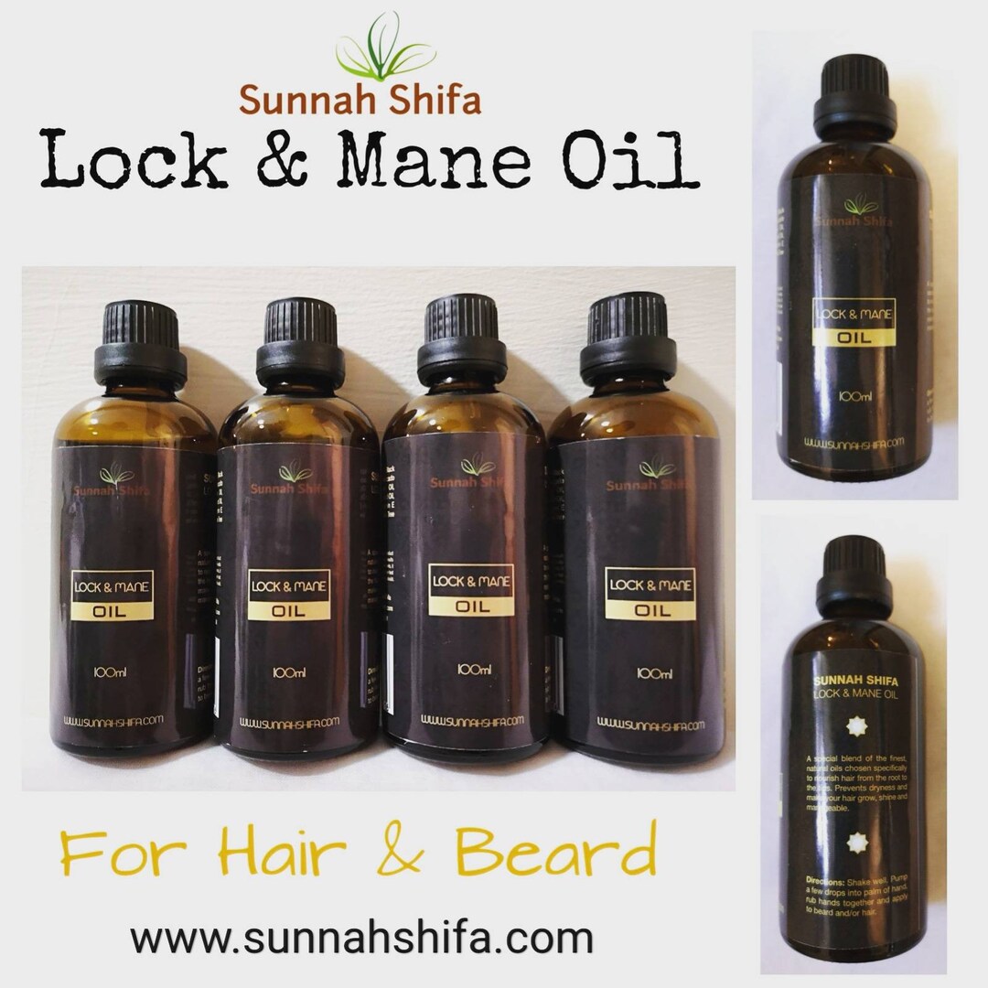 Lock & Mane Oil Hair Oil Beard Oil Organic Hair Products Sunnah Shifa ...