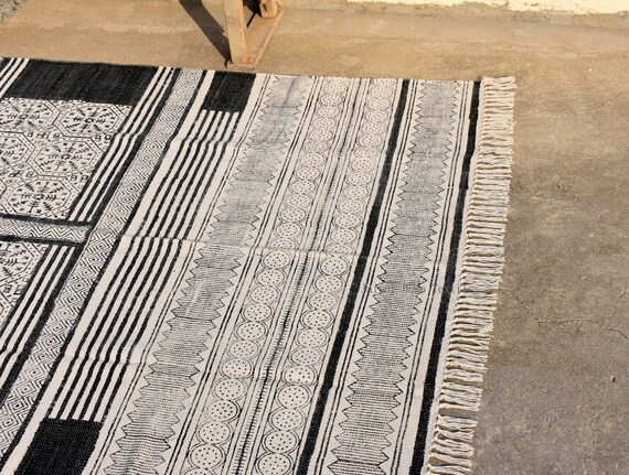 12x16 Feet Indian Rugs Cotton Rug Woven Rug Area Rugs for | Etsy