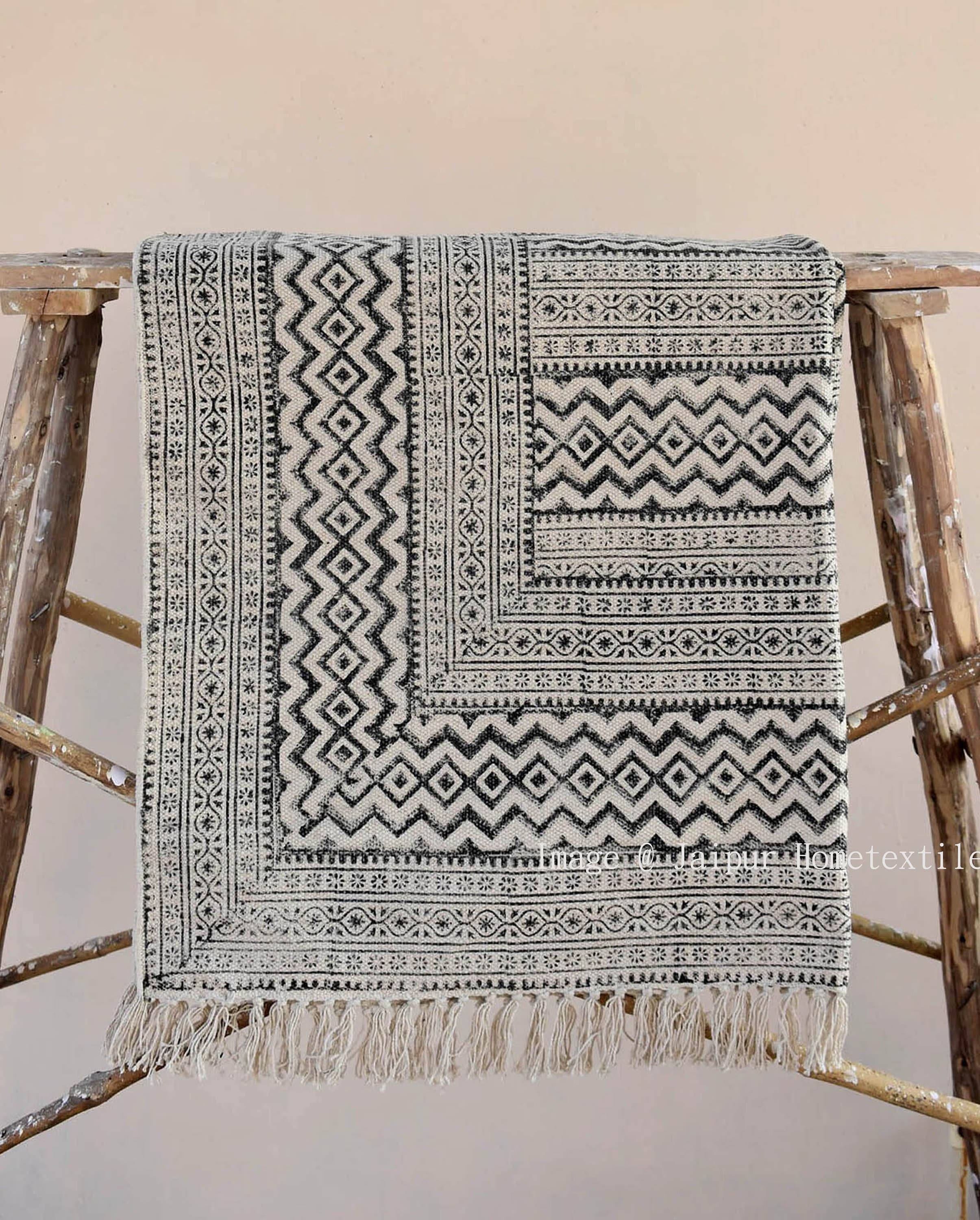 Large Indian Rugs Cotton Rug Woven Rug Area Rugs for Sale | Etsy