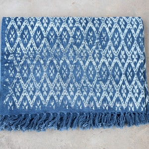 Indigo Block Printed, Handmade, Cotton Rug Dhurrie, Handmade Rugs ...